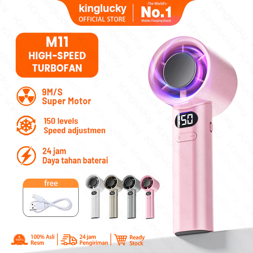 Jual KING LUCKY M11 Portable Fan Turbo Kipas USB Handheld Stand up ...