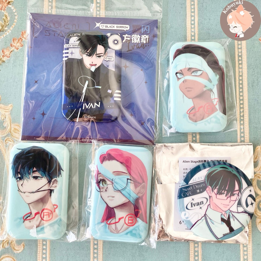 Jual [Ready] OFFICIAL Alien Stage Square round ivan badge pin can tin ...