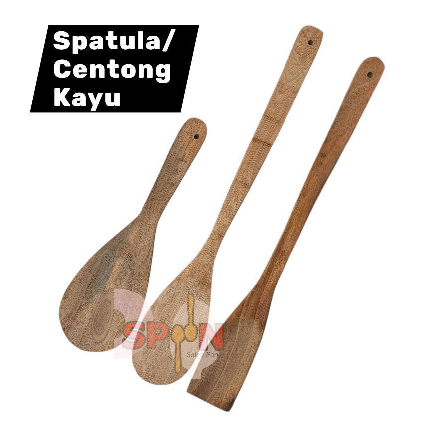 Jual Spatula Centong Nasi Entong Kayu Ukuran Standar dan Panjang ...