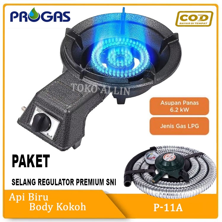 Jual Kompor Komersial Progas P-11 A+Selang Gas+Regulator SNI Kompor ...