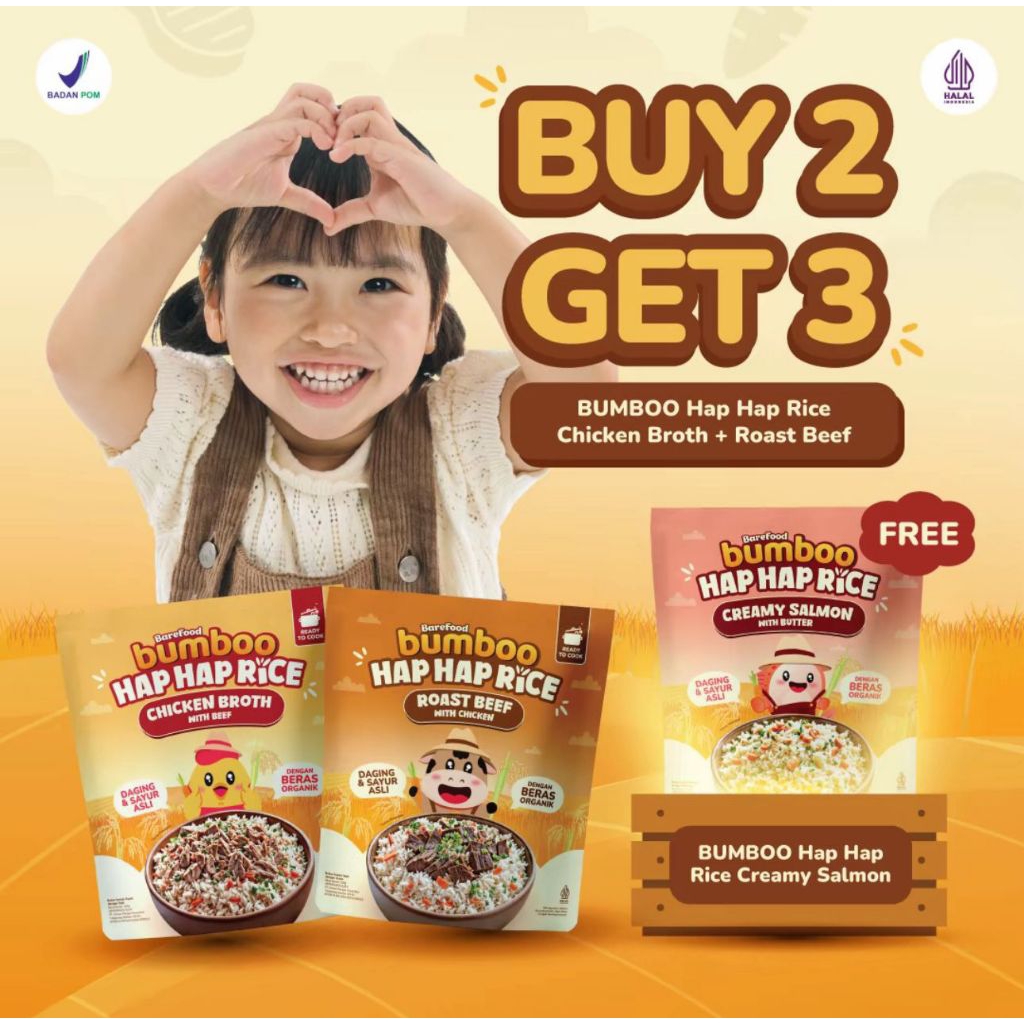 Jual Bumboo Hap Hap Rice Buy 2 Get 3 - 100% Beras Organik Tanpa ...