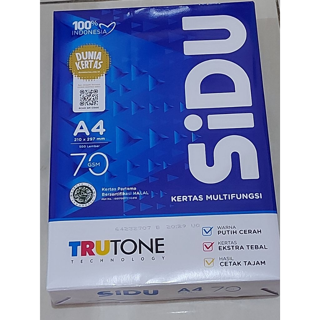 Jual (50 Lembar) Sidu kertas Hvs A4 70Gr/A4 80Gr/F4 70GR/Kertas ...