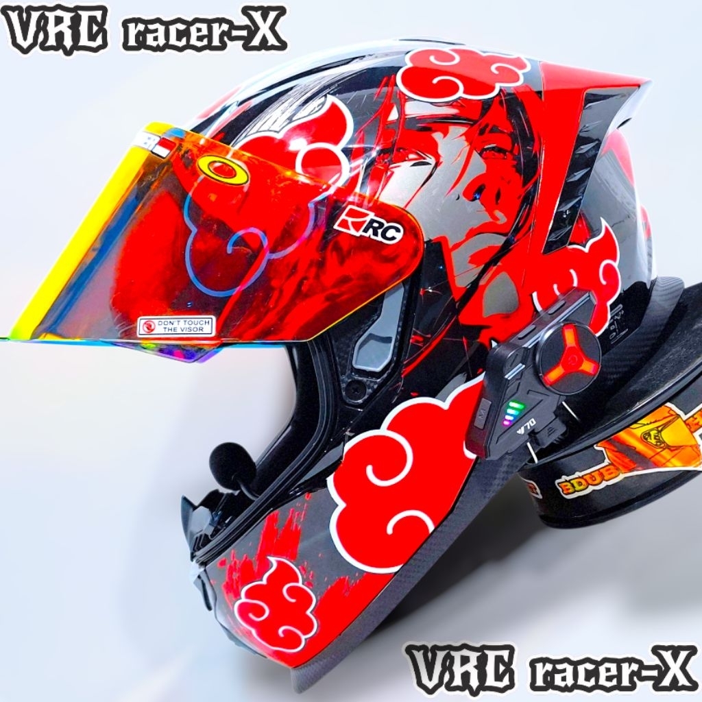 Jual Helm full face Vrc motif akatsuki paket ganteng spoiler 3D ...