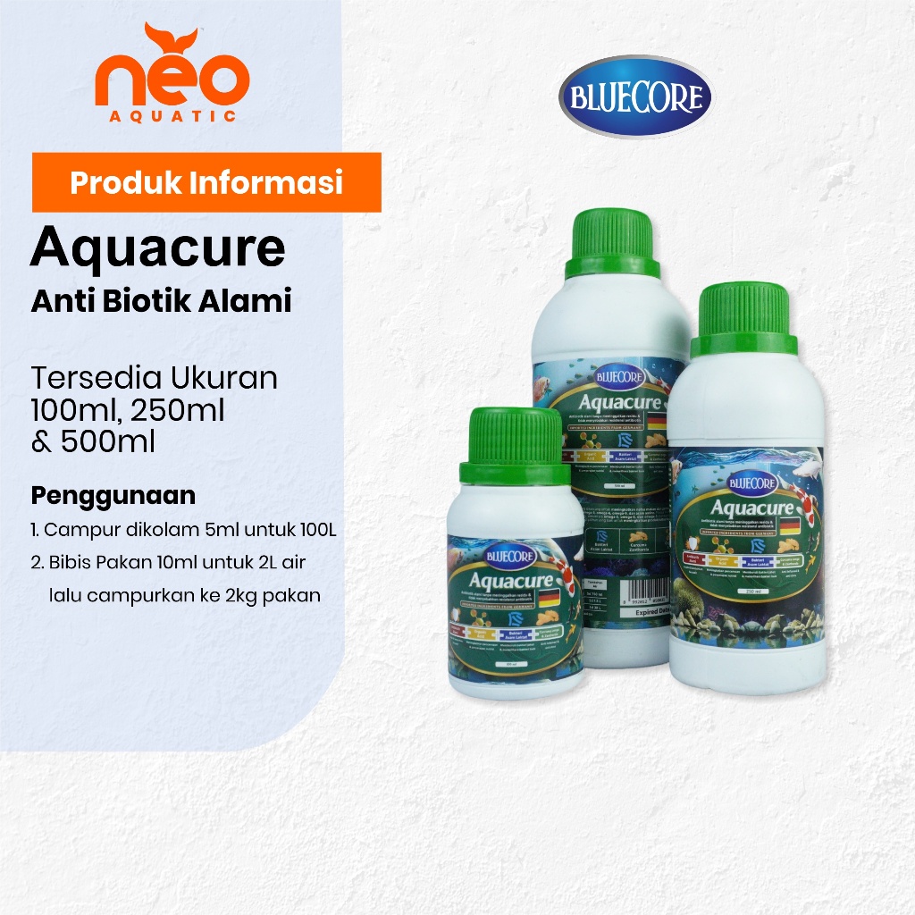 Jual BLUECORE Aquacure Antibiotik Alami Ikan - 100ml, 250ml, & 500ml ...