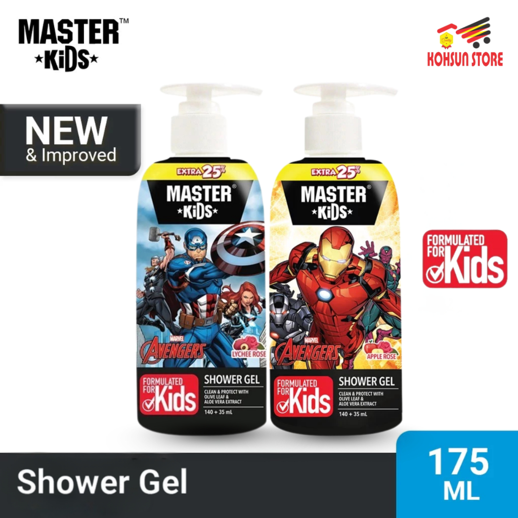 Jual Master Kids Shower Gel Iron Man, Captain America Botol - 175 ml ...