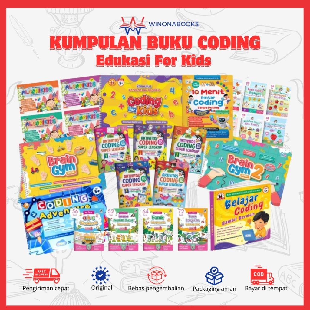 Jual BRAIN GYM BOOK 1 & 2 dan coding belajar membaca menulis mendengar ...