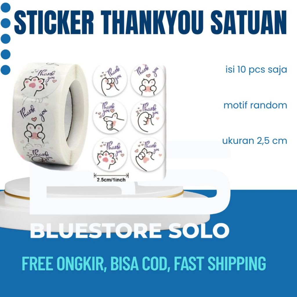 Jual Isi 10 pcs Sticker Thankyou Sticker Terimakasih Label Thank You ...