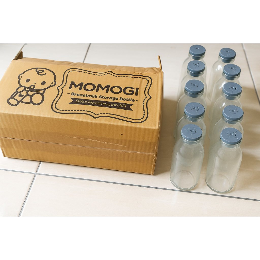 Jual MOMOGI BOTOL KACA ASI 100ML ISI 10PCS / Botol Asi Kaca 100ml ...