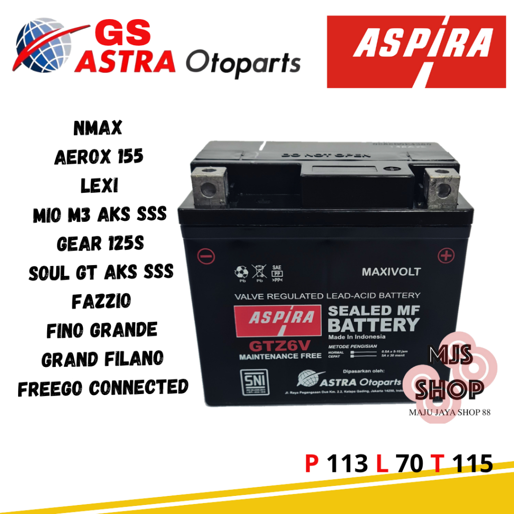 Jual AKI KERING ASPIRA GS ASTRA OTOPARTS GTZ6V GTZ7S MTZ6S YTZ6V NTZ6V ...
