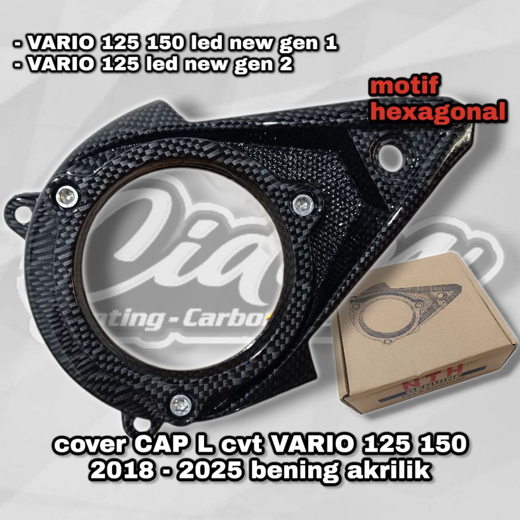 Jual cover cvt cap L keongan transparan non engkol vario 125 150 k2v ...