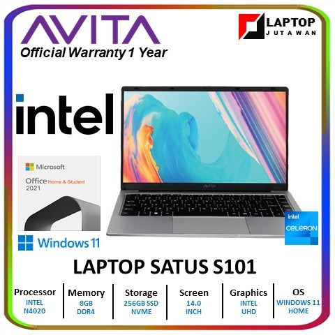 Jual Laptop Avita SATUS S101 Intel N4020 8GB 256GB SSD Windows 11 Home ...