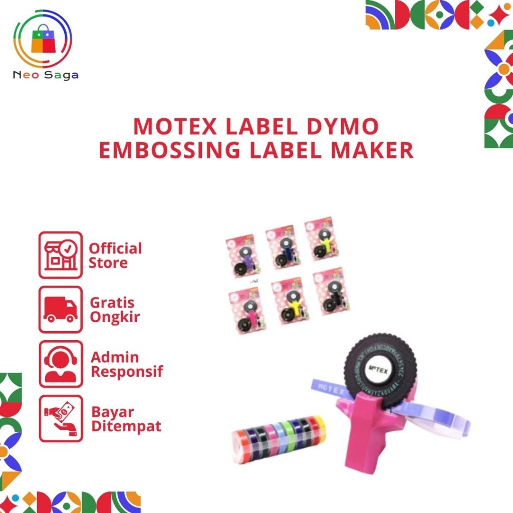 Jual MOTEX label dymo embossing label maker | Shopee Indonesia