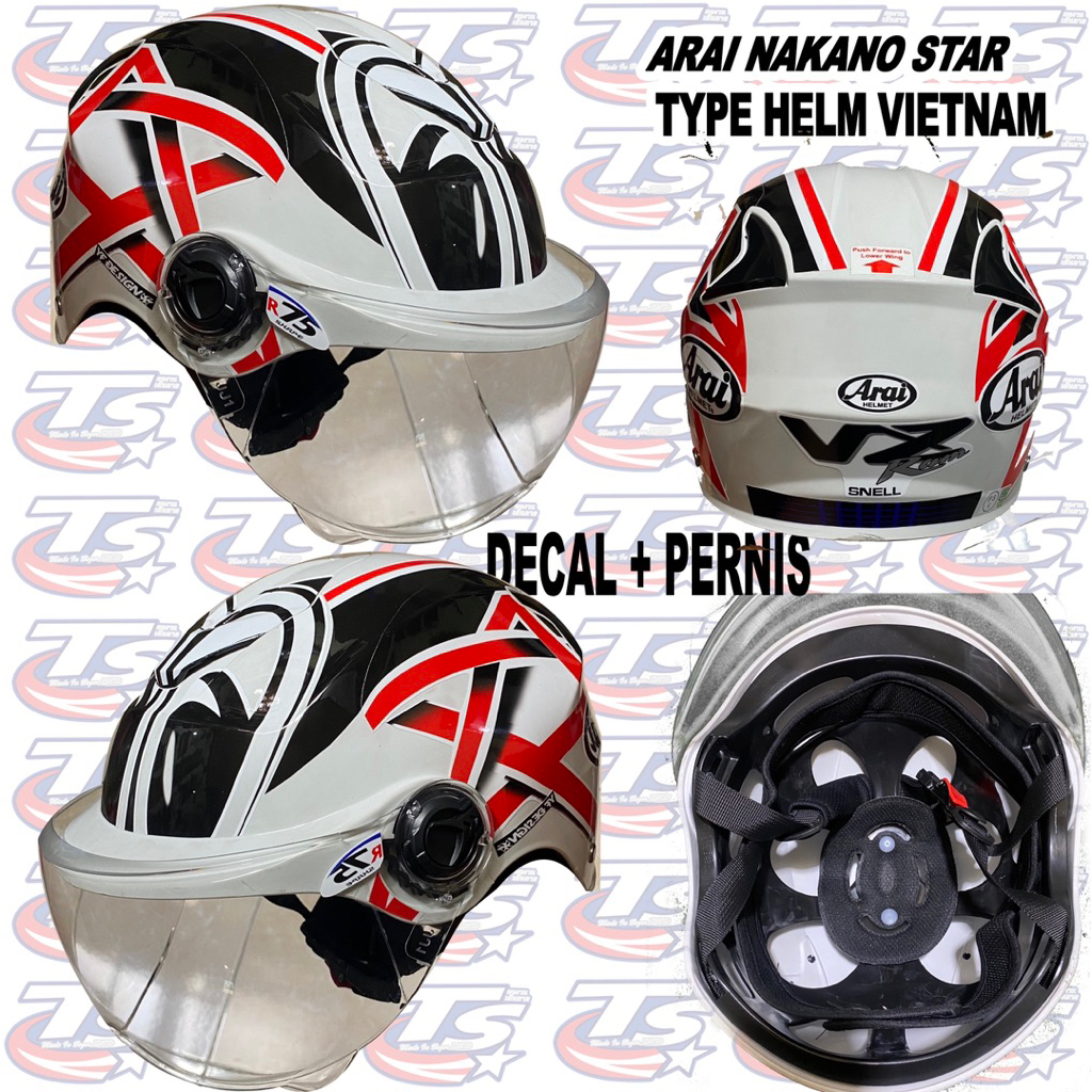 Jual helm motif arai helm copy motif arai motif nakano star | Shopee ...