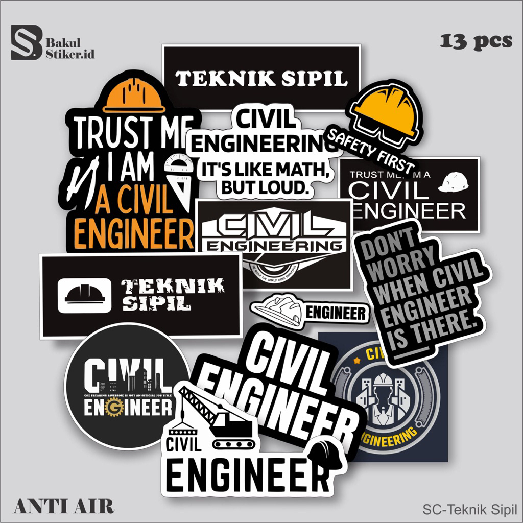 Jual stiker cutting Teknik Sipil / Civil Engineering stiker premium ...