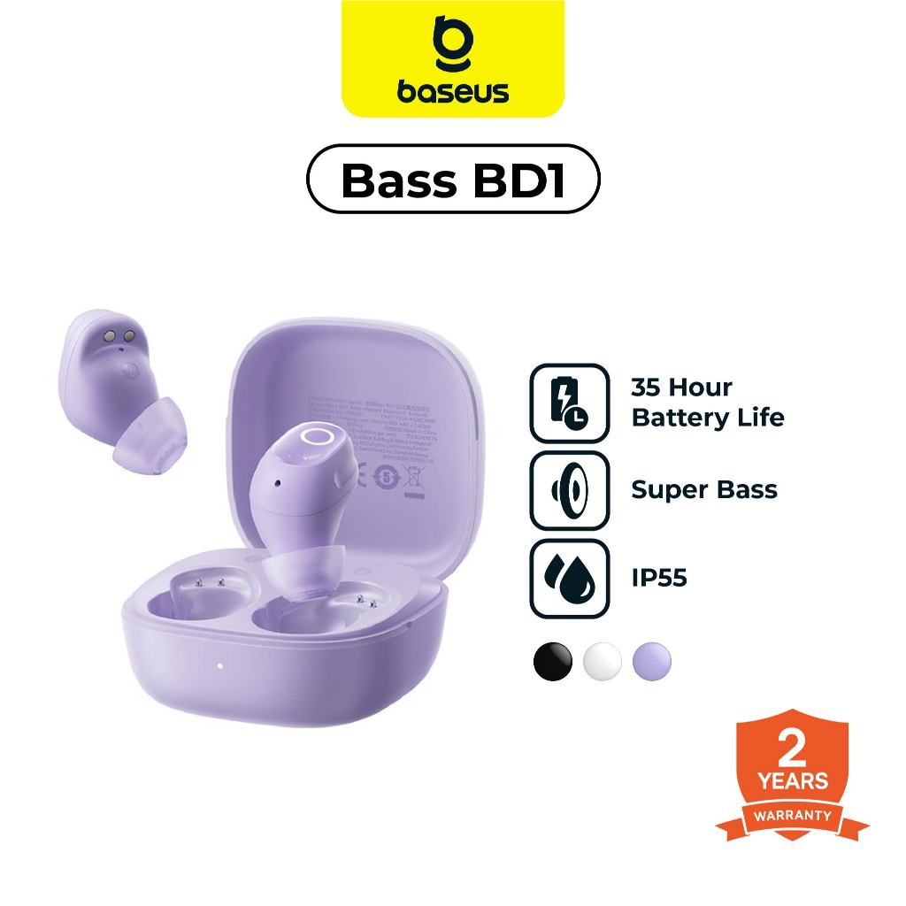 Jual BASEUS TWS Mini Bass BD1 Comfortable Design 35H Playing Time ...