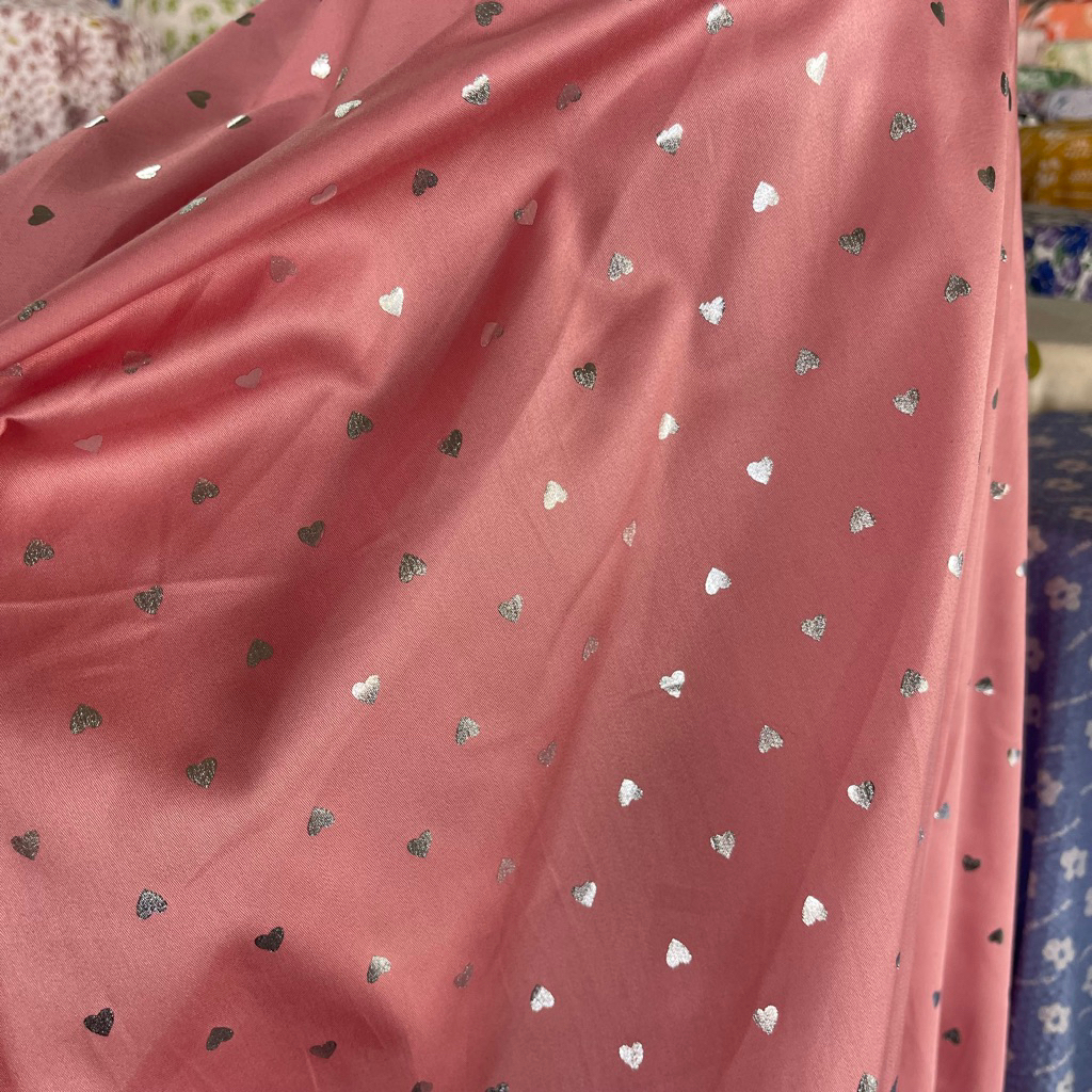 Jual KAIN Katun Motif - Kain Katun gliter love - Kain motif unik / kain ...