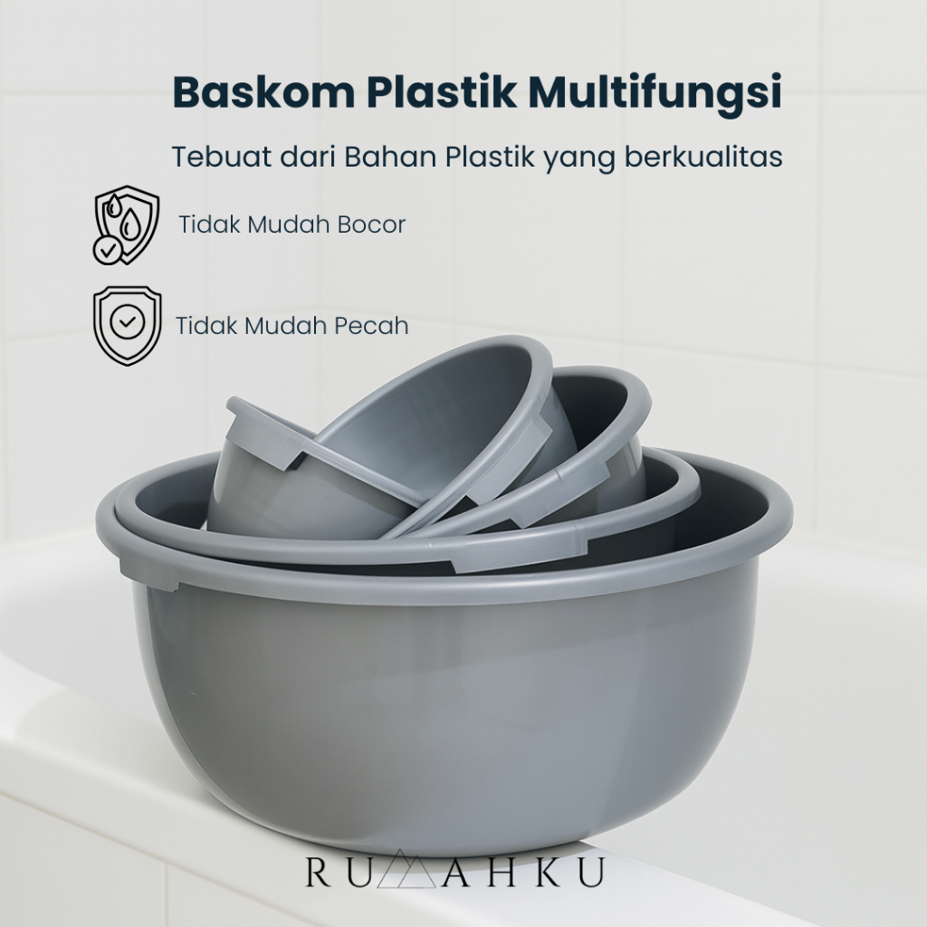 Jual RUMAHKU Baskom Plastik Murah Anti Pecah Tebal Kuat Serbaguna Besar ...