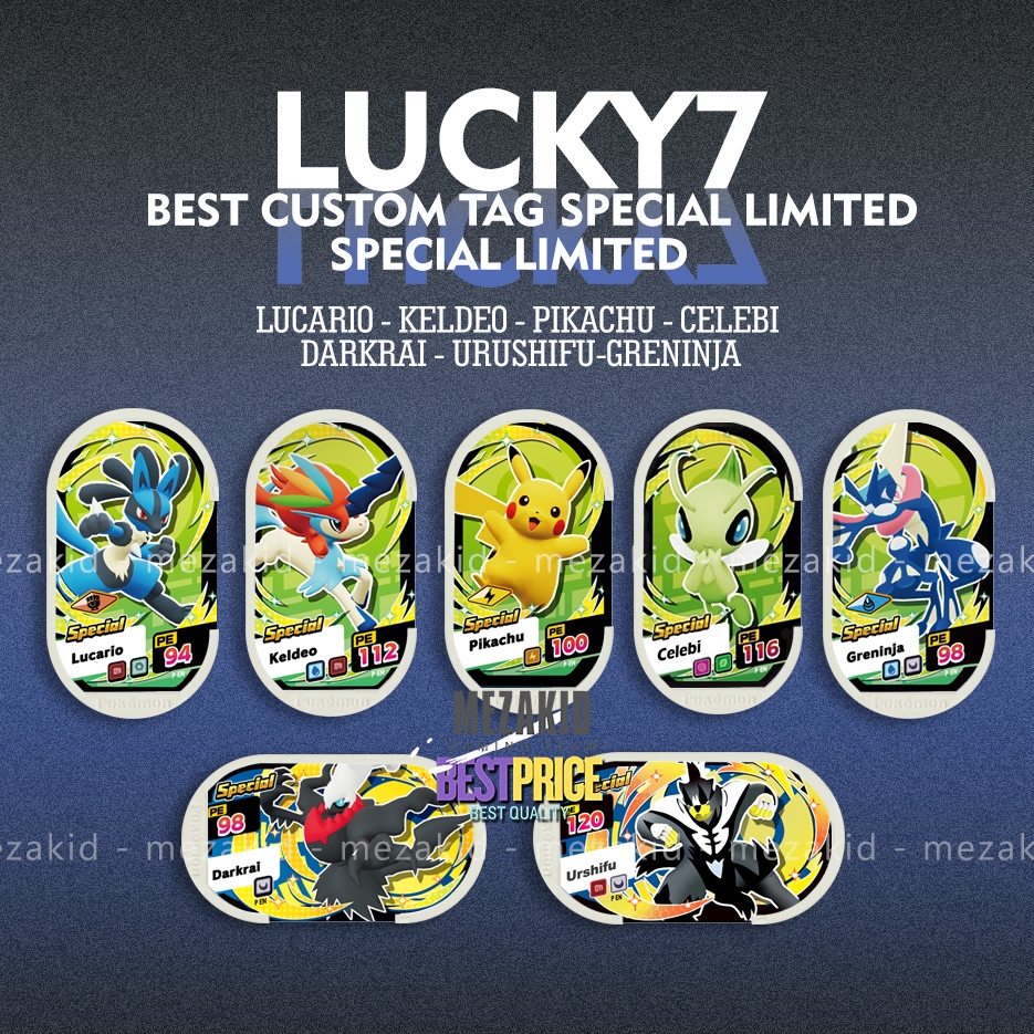 Jual Pokemon Mezastar Limited Special Custom Tag isi 7 , Custom Tag ...