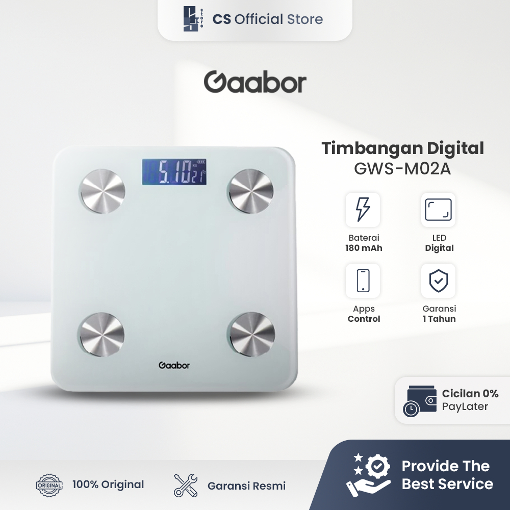 Jual GAABOR Smart Digital Fat Scale Layar LED Timbangan Komposisi Tubuh ...