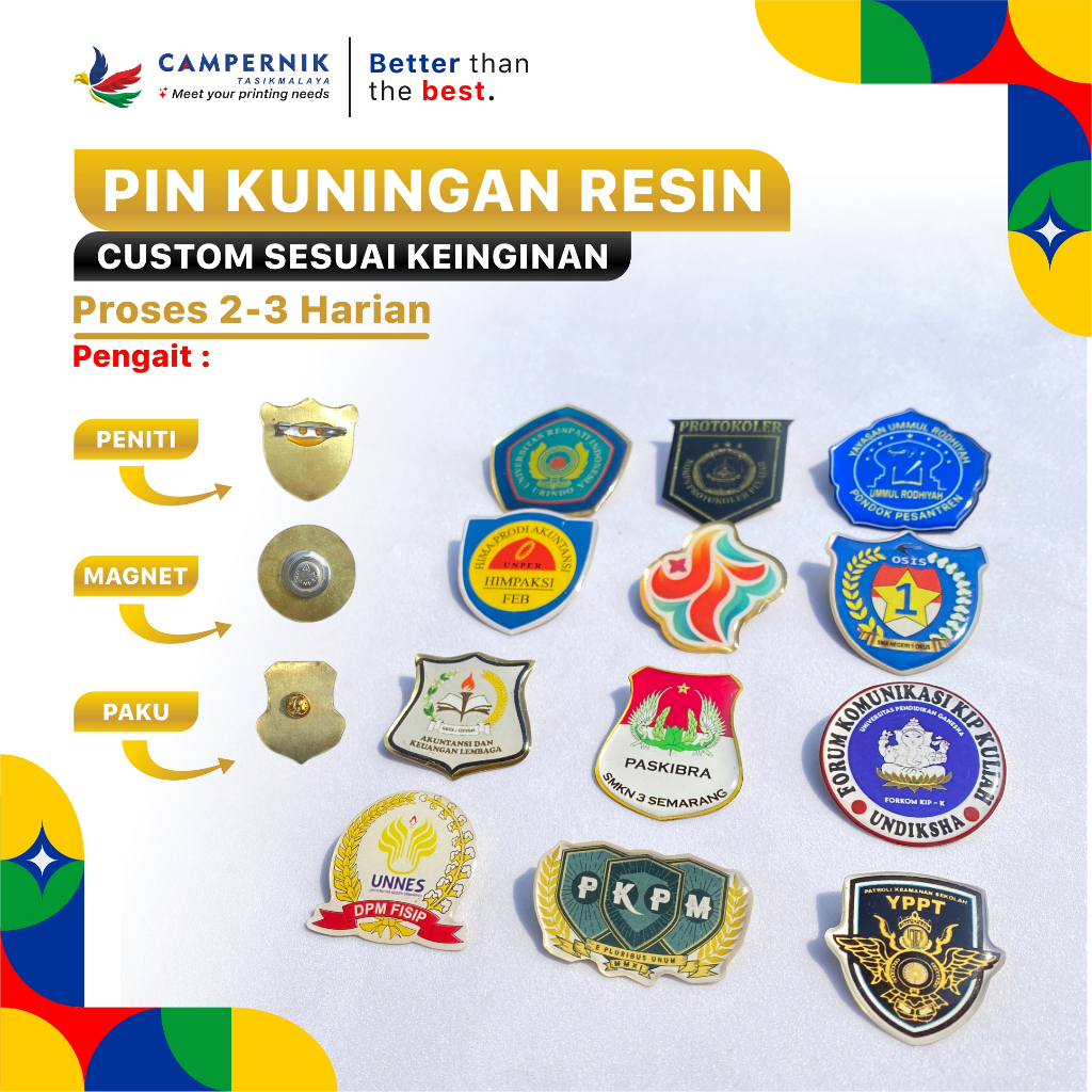 Jual Pin KUNINGAN Resin [CUSTOM] Pin Bros Logo, Aksesories Baju ...