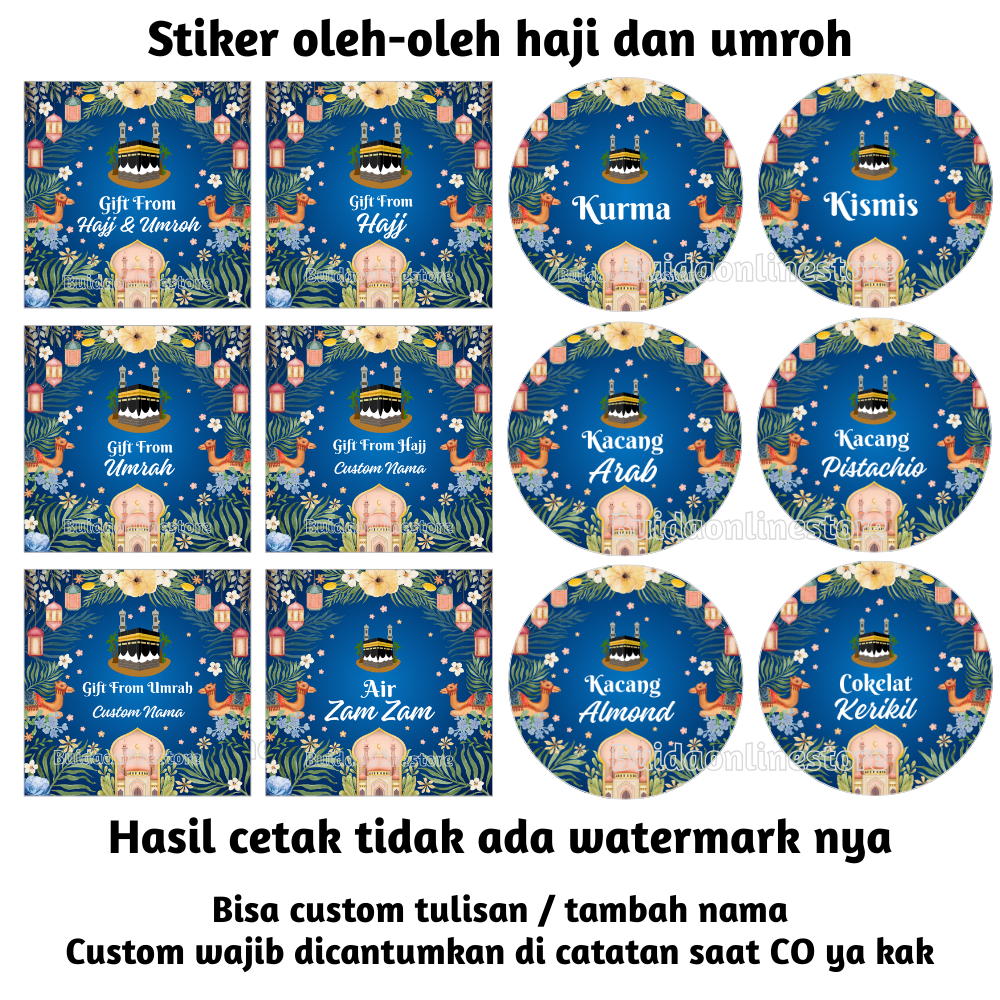 Jual stiker label sticker kemasan oleh-oleh haji umroh gift from hajj ...