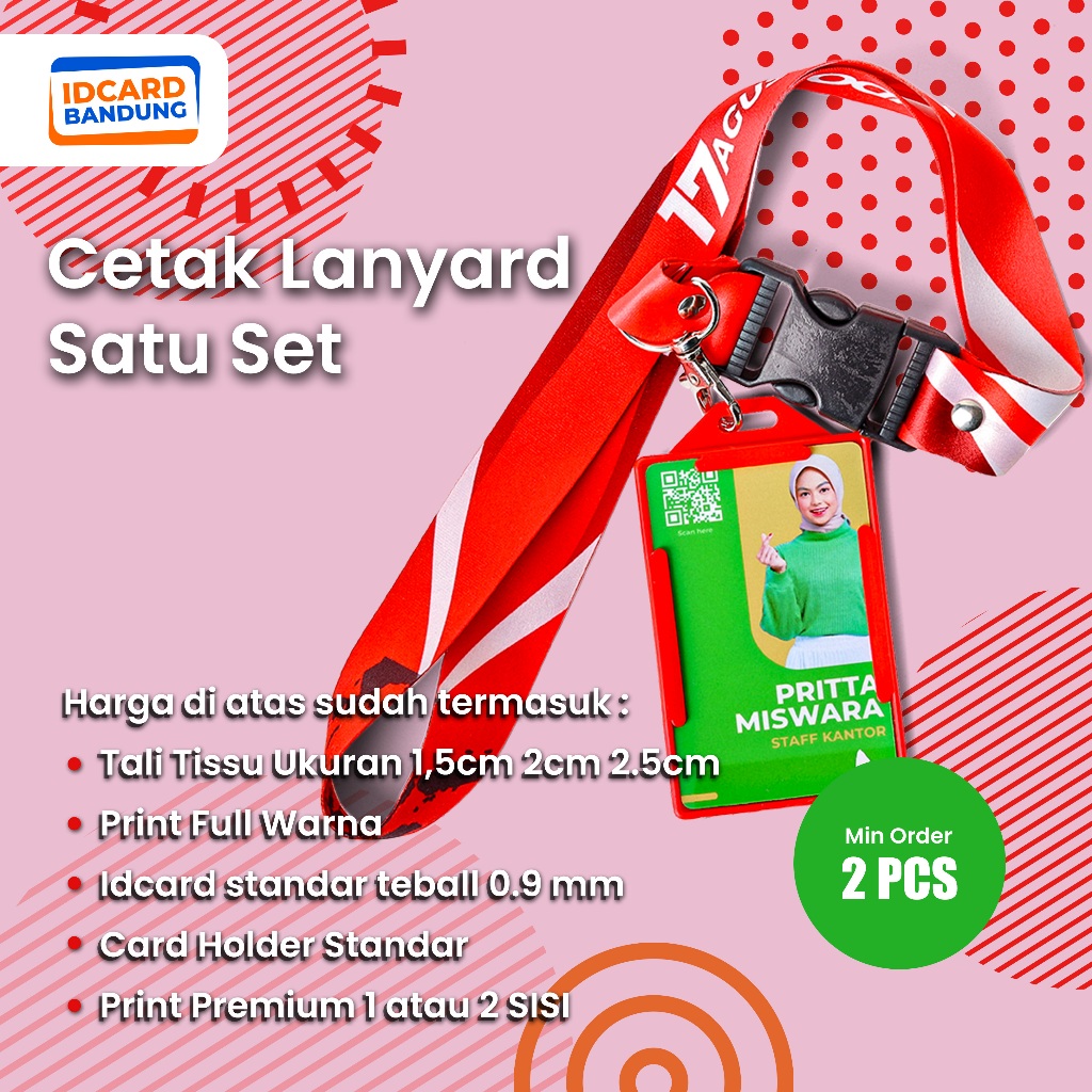 Jual SATU SET PAKET NAME TAG CETAK TALI LANYARD PRINT SUBLIM PREMIUM ...