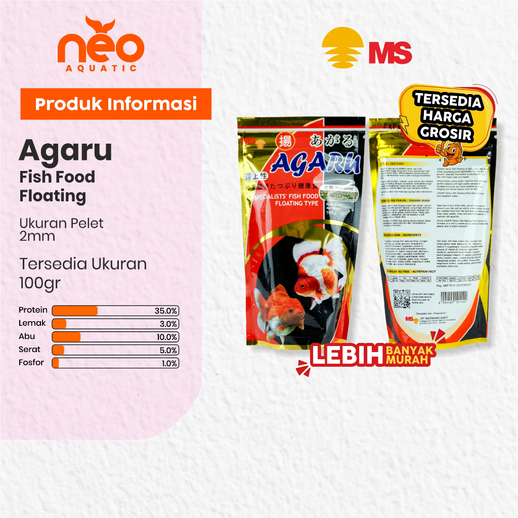 Jual AGARU Floating Pakan Ikan 100gr | Shopee Indonesia
