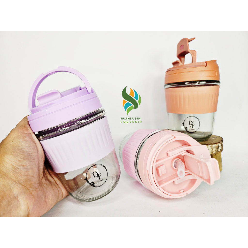 Jual Gelas Tumbler Aesthetic Gelas Coffee Kaca Tumblr Sedotan Tenteng ...