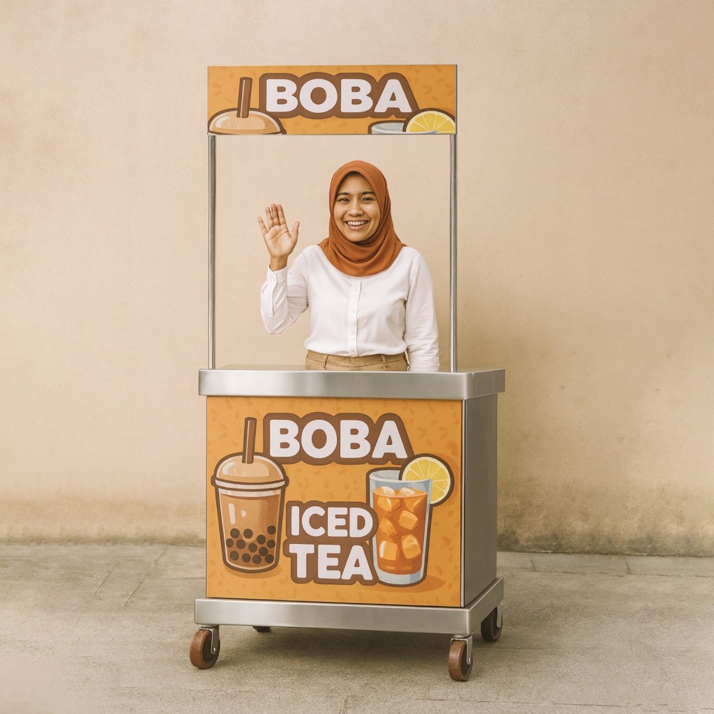 Jual Booth Stainless Portable / tempat jualan lipat minimalis / gerobak ...