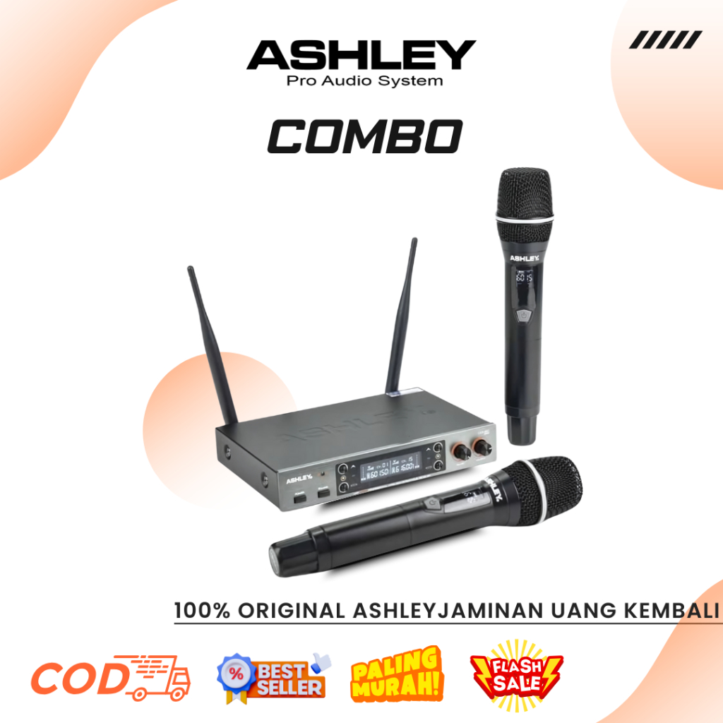 Jual Mic Wireless Ashley Combo With Anti feedback function Mic Wireless ...