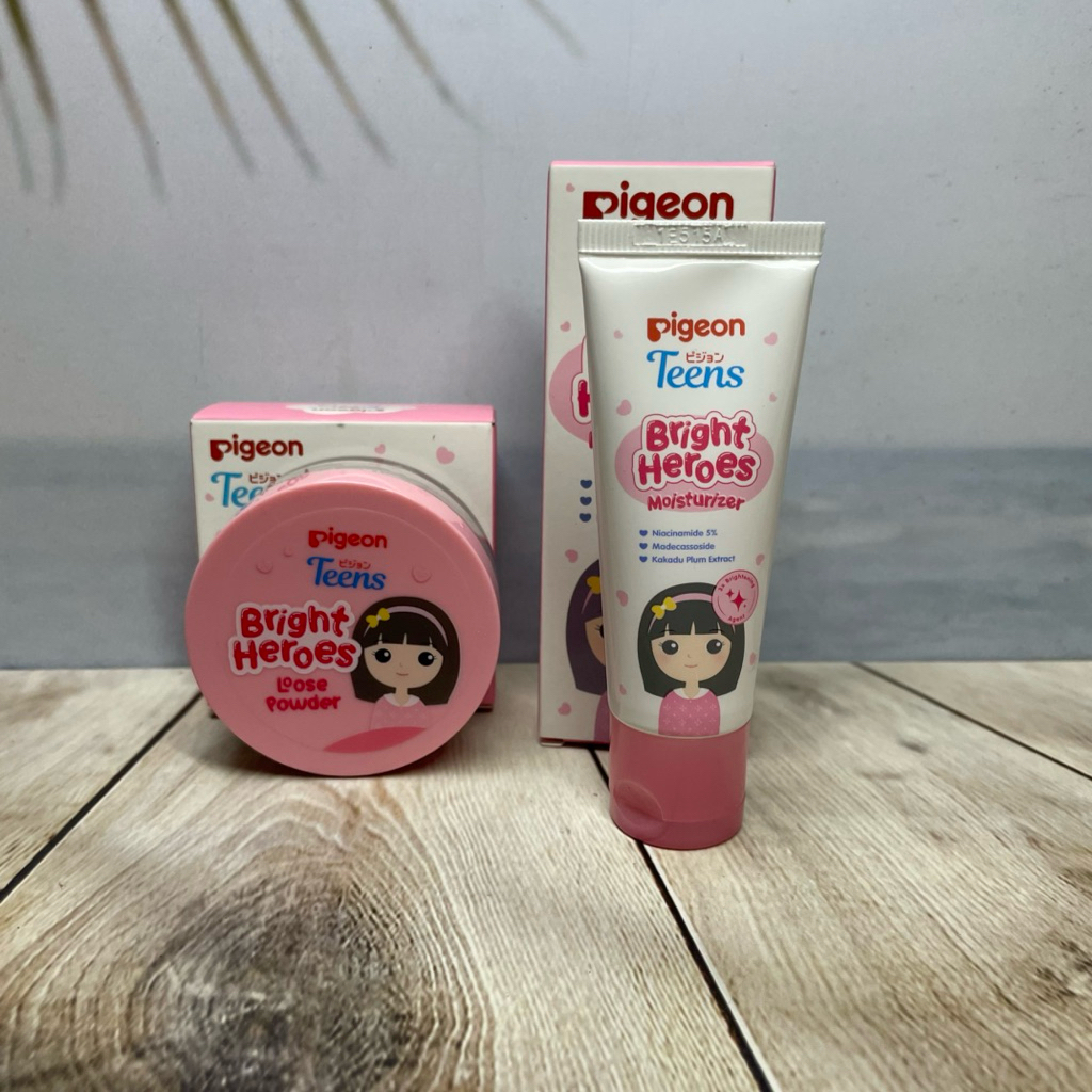 Jual Paket Pigeon Teens Brigth Heroes (Moisturizer 20ml+Loose Powder ...