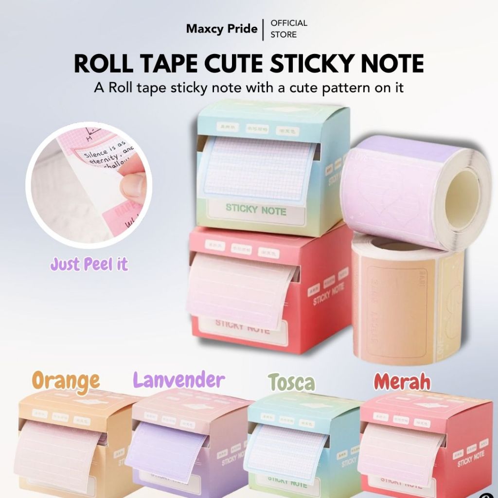 Jual 256 Sticky Note Roll Gradien Kertas Catatan Perekat dalam Bentuk ...