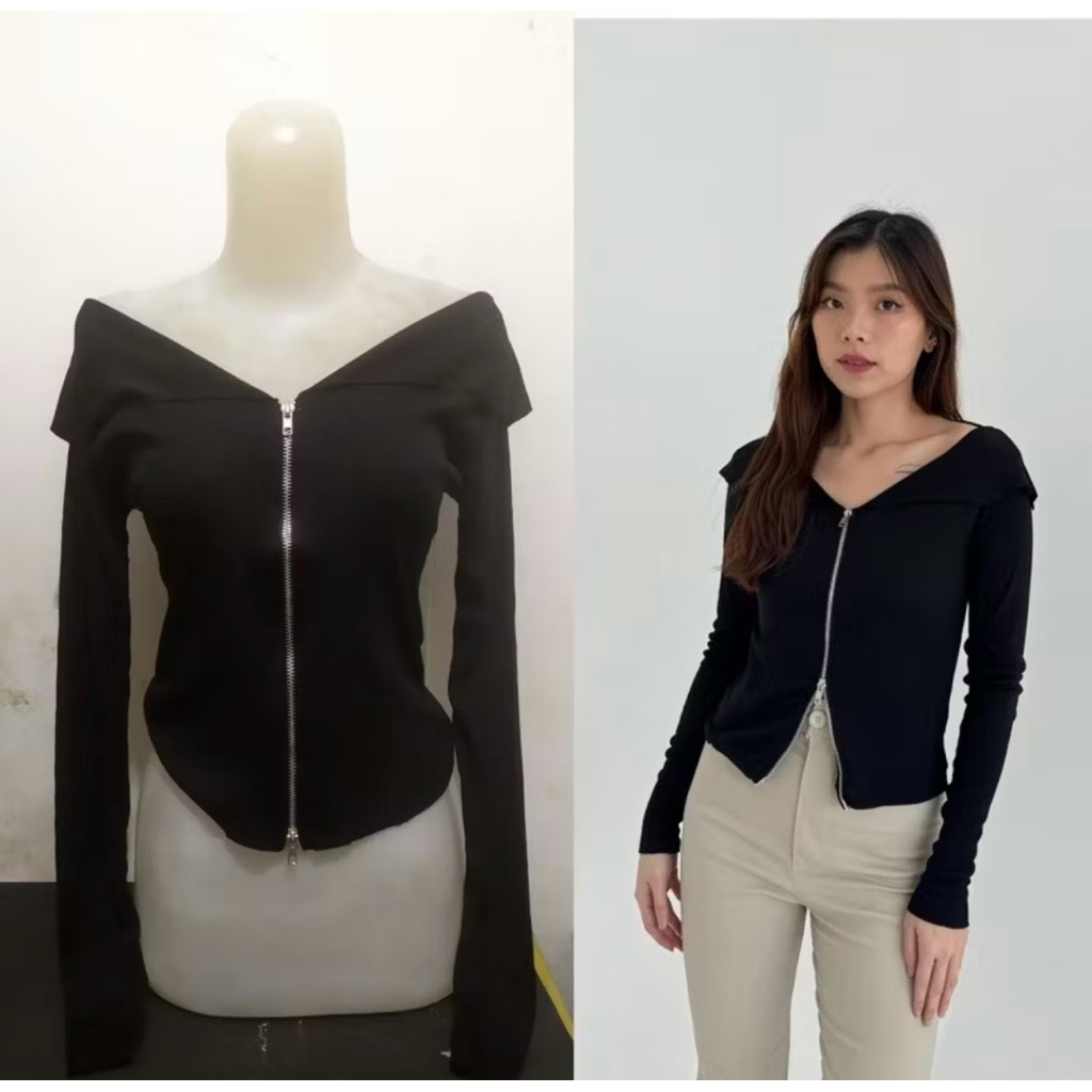 Jual SABRINA KNIT LIDI DOUBLE ZIPPER SAILOR (NEW) | Shopee Indonesia
