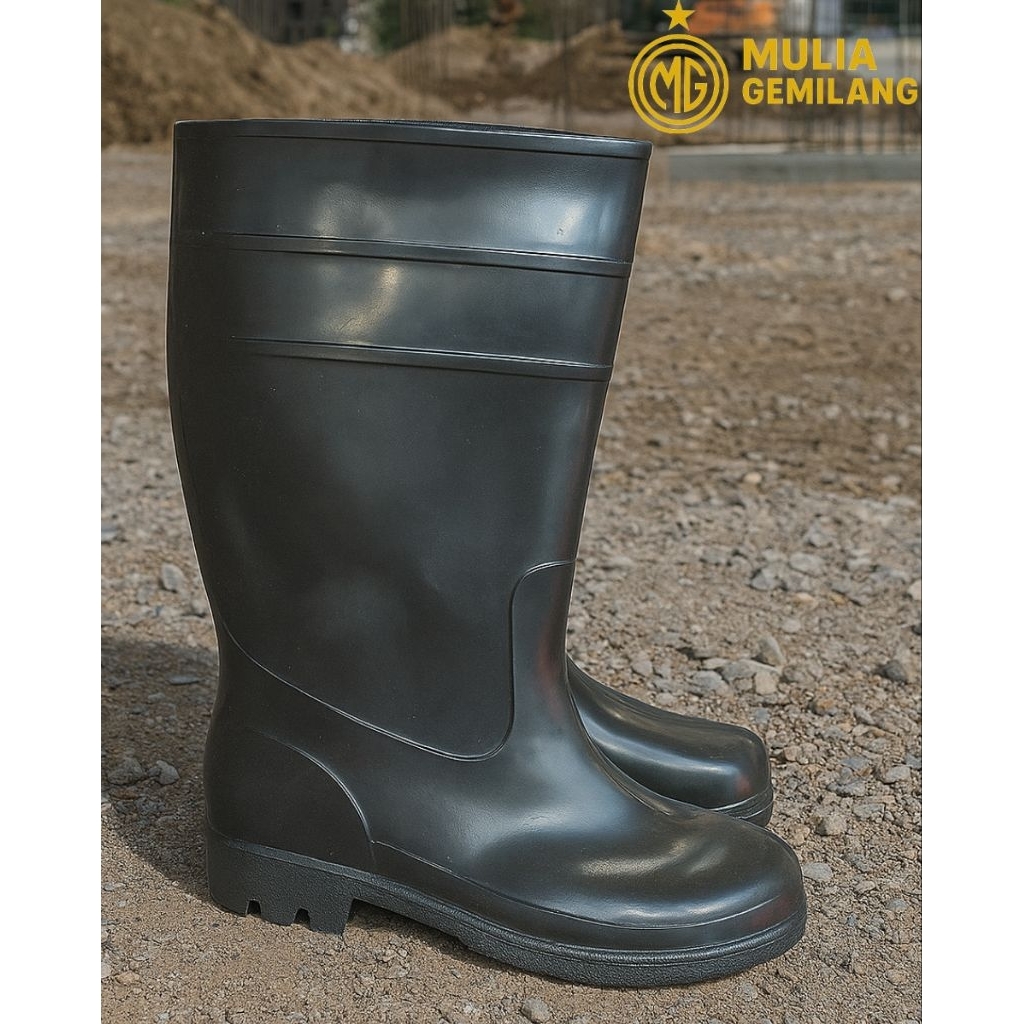 Jual Sepatu Boot Proyek MG Boots Hitam Tinggi | Shopee Indonesia