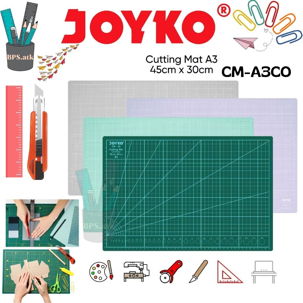 Jual (1 pcs) Cutting Mat Alas Potong JOYKO Ukuran A3 CM-A3CO Pastel Color 2 Sisi | Shopee Indonesia