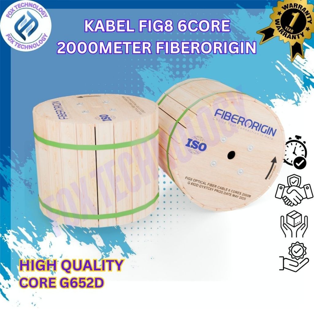 Jual Kabel Fiber Optik Fig 8 Fiberorigin 6 Core G652D 2000 Meter ...