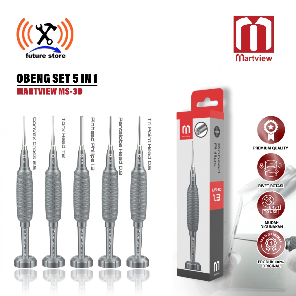 Jual MARTVIEW MS3D OBENG SET 5in1 - OBENG SET 5in1 MARTVIEW - MARTVIEW ...
