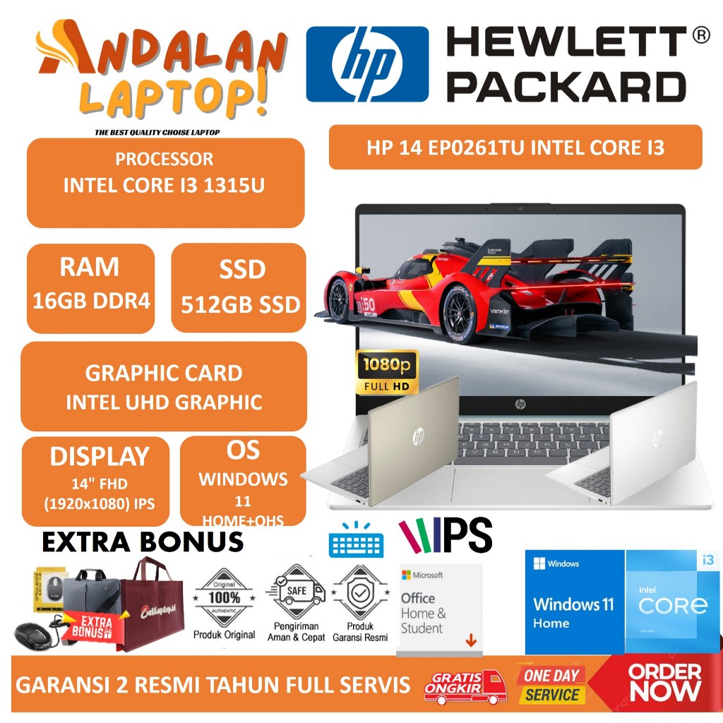 Jual Laptop HP 14S Intel Core i3 1315U 16GB 512GB SSD 14 Inch Full HD ...