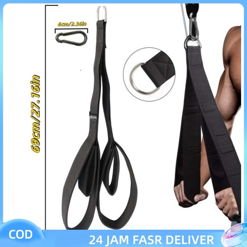 Jual Multi-Grip Tricep Rope Pull Down Strap Gym Handle Resistance Band ...