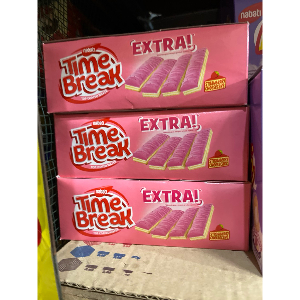 Jual Time Break With Cheese Cream Stroberi Perpak Isi 22Gram | Shopee ...