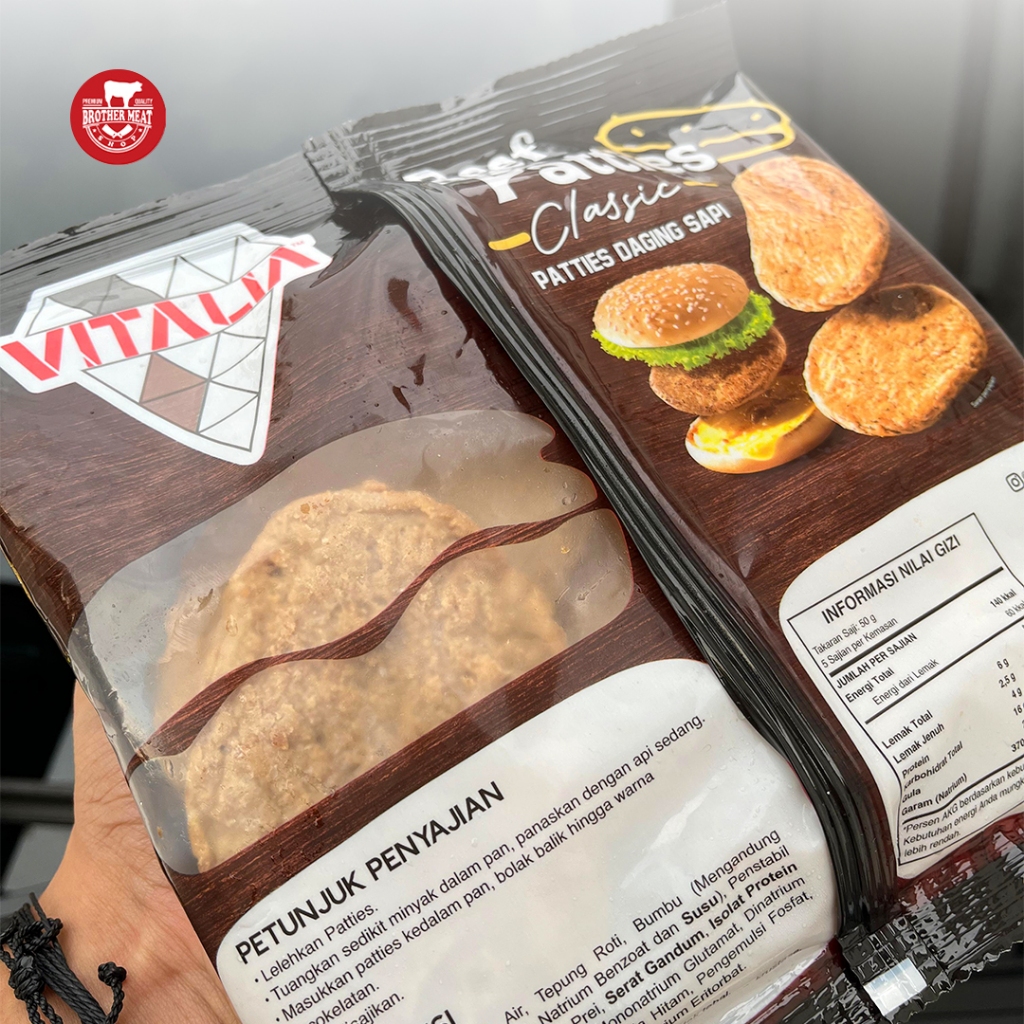 Jual Vitalia Beef Patties Classic 240gr / Daging Burger Sapi ...