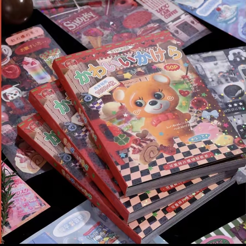 Jual CUTE BEAR (SHARING) juminocore heisei retro japanese sticker book ...