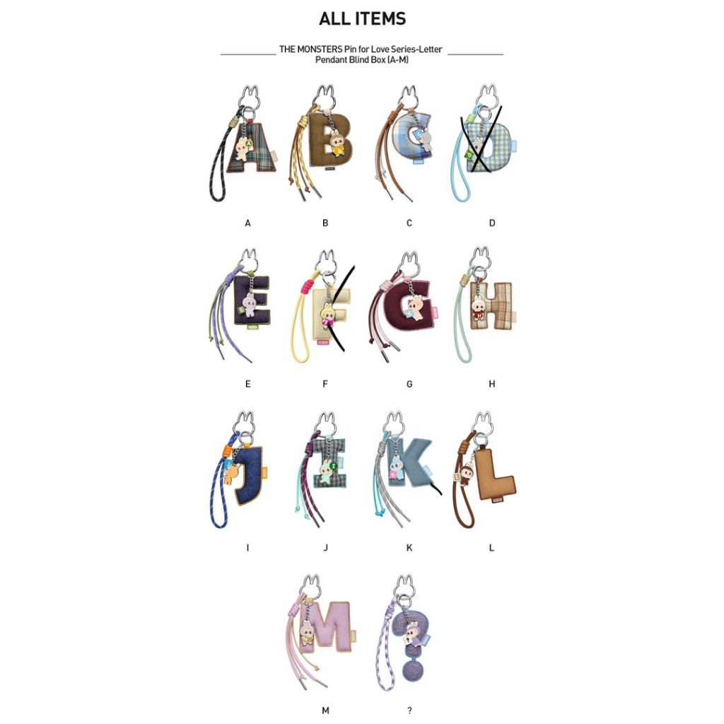Jual POPMART THE MONSTERS LABUBU PIN FOR LOVE ALPHABET KEYCHAIN | Shopee Indonesia