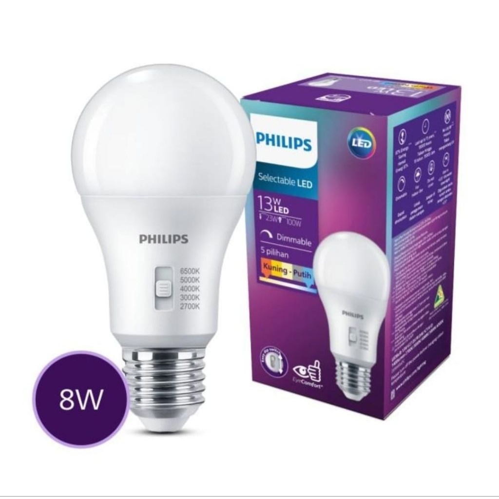 Jual Philips Lampu Dip Scene Switch Bohlam Led 8W 5 Warna Dim | Shopee ...