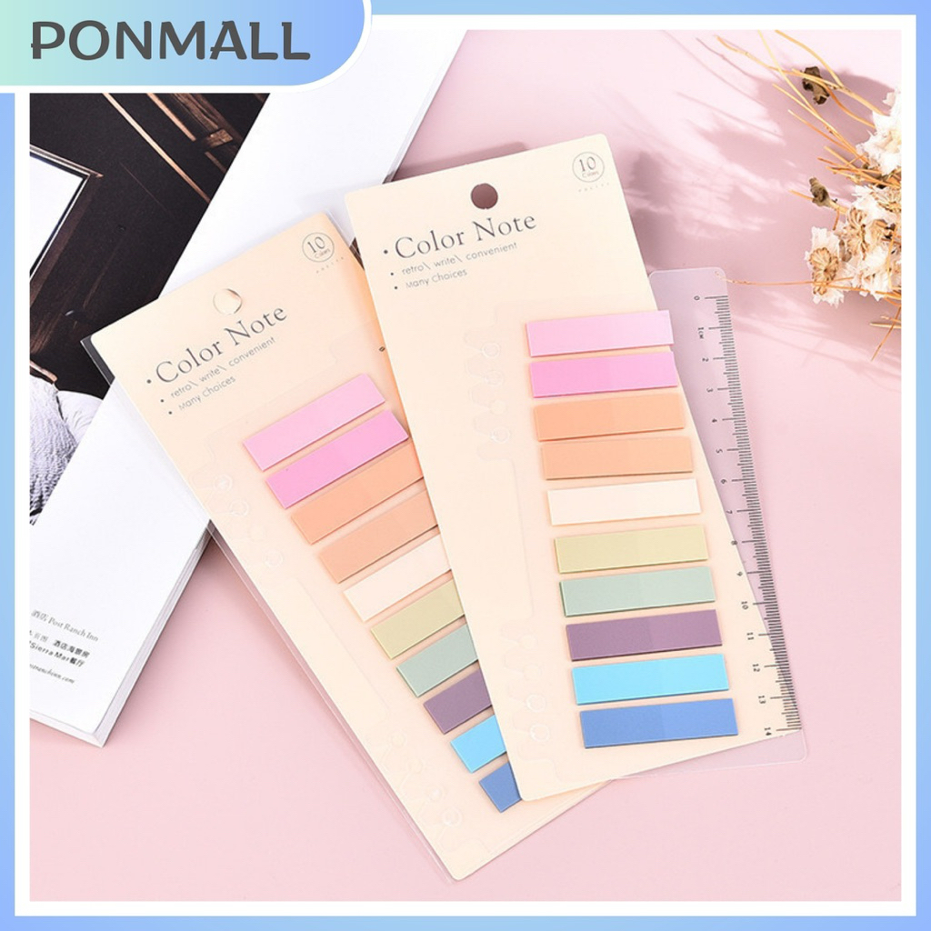 Jual Sticky notes Loose leaf Morandi 10 warna | Sticky Notes Penggaris ...