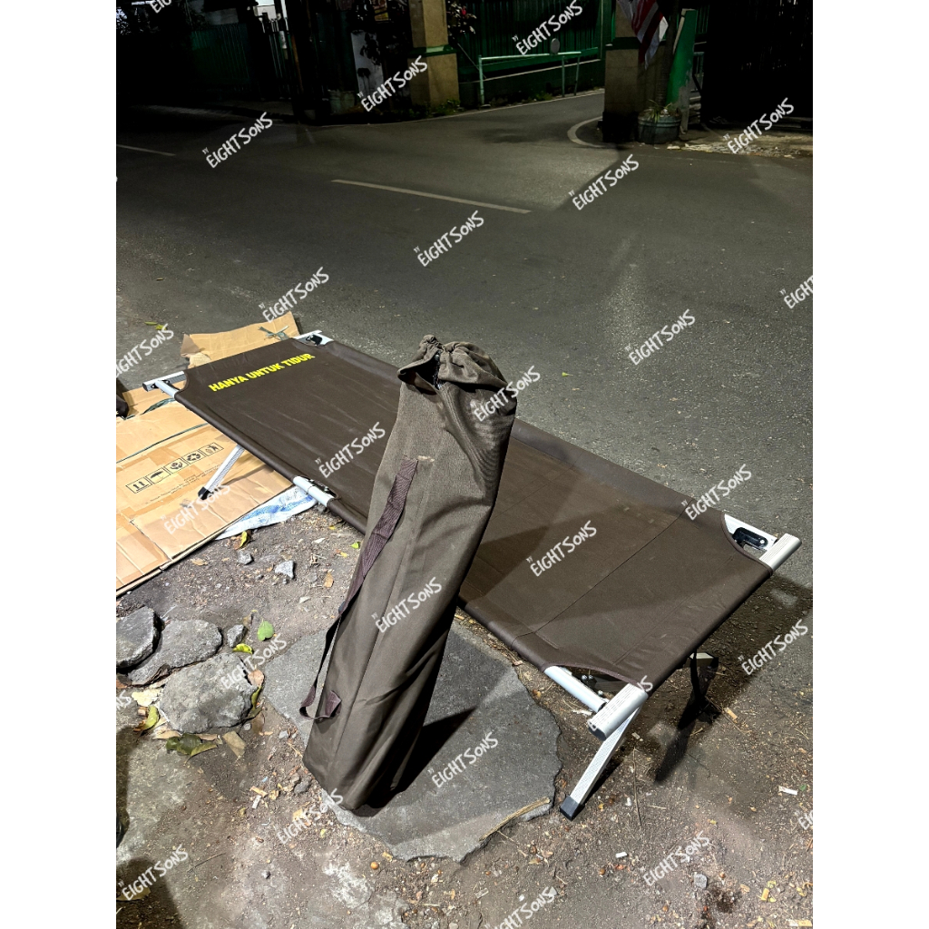Jual Velbed Coklat Hitam TNI POLRI Ranjang Lipat Aluminium Folding Bed ...