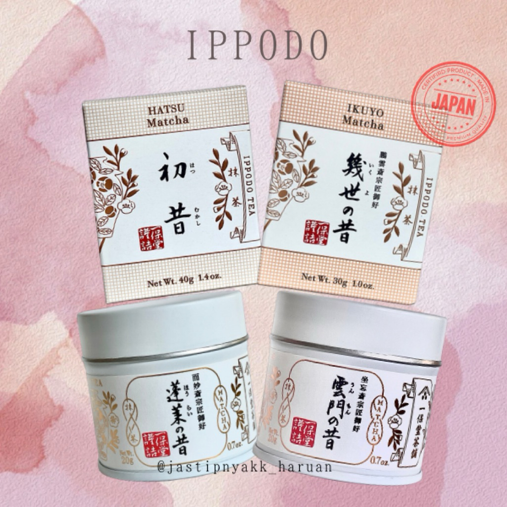 Jual Ippodo Tea Matcha - Ummon, Ikuyo, Horai / Sayaka, Wakaki, Hatsu ...