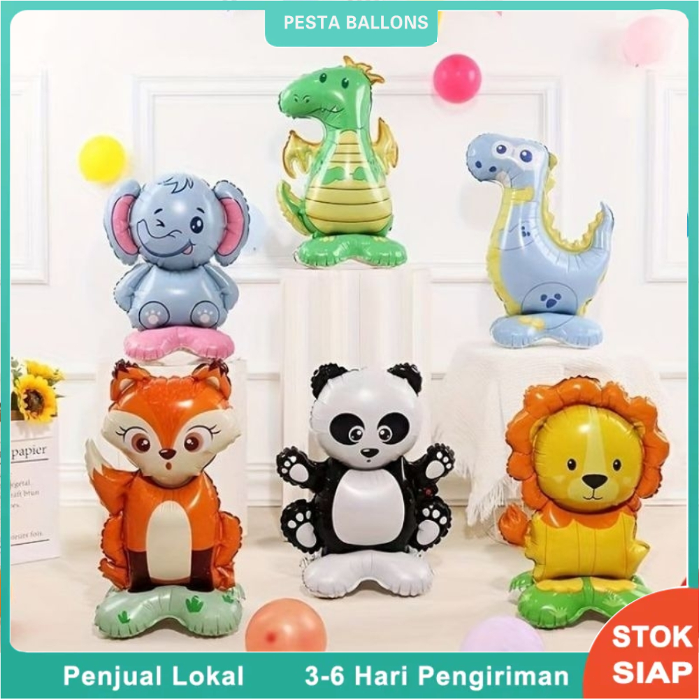 Jual Balon Foil Kartun 3D Standing Balon Hutan Safari Bisa Berdiri ...
