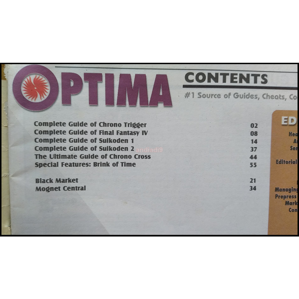 Jual MAJALAH OPTIMA VOL.7 COMPLETE GUIDE CHRONO TRIGGER FINAL FANTASY IV SUIKODEN 1-2 THE ...