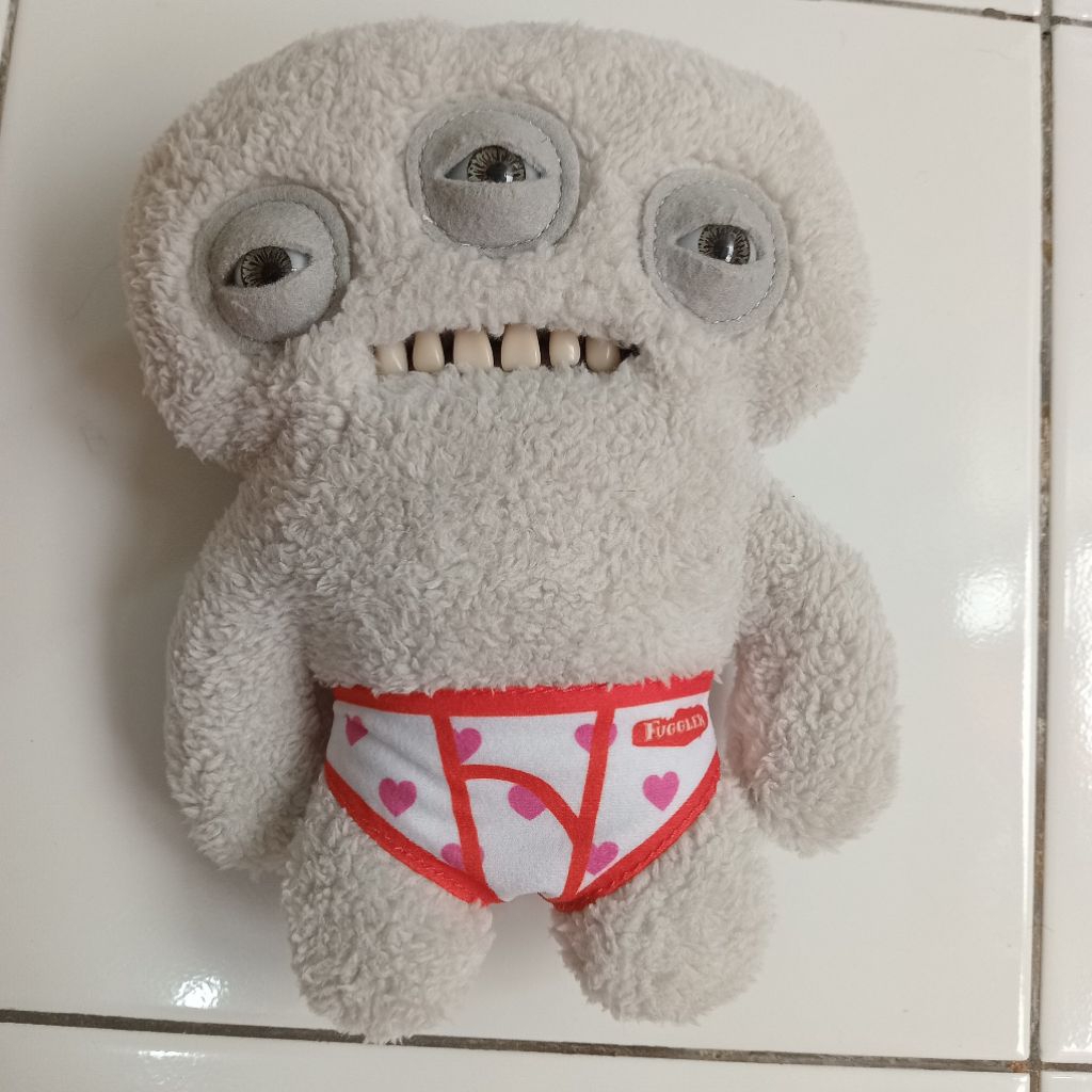 Jual boneka fuggler annoyed alien budgie edition white grey color ...